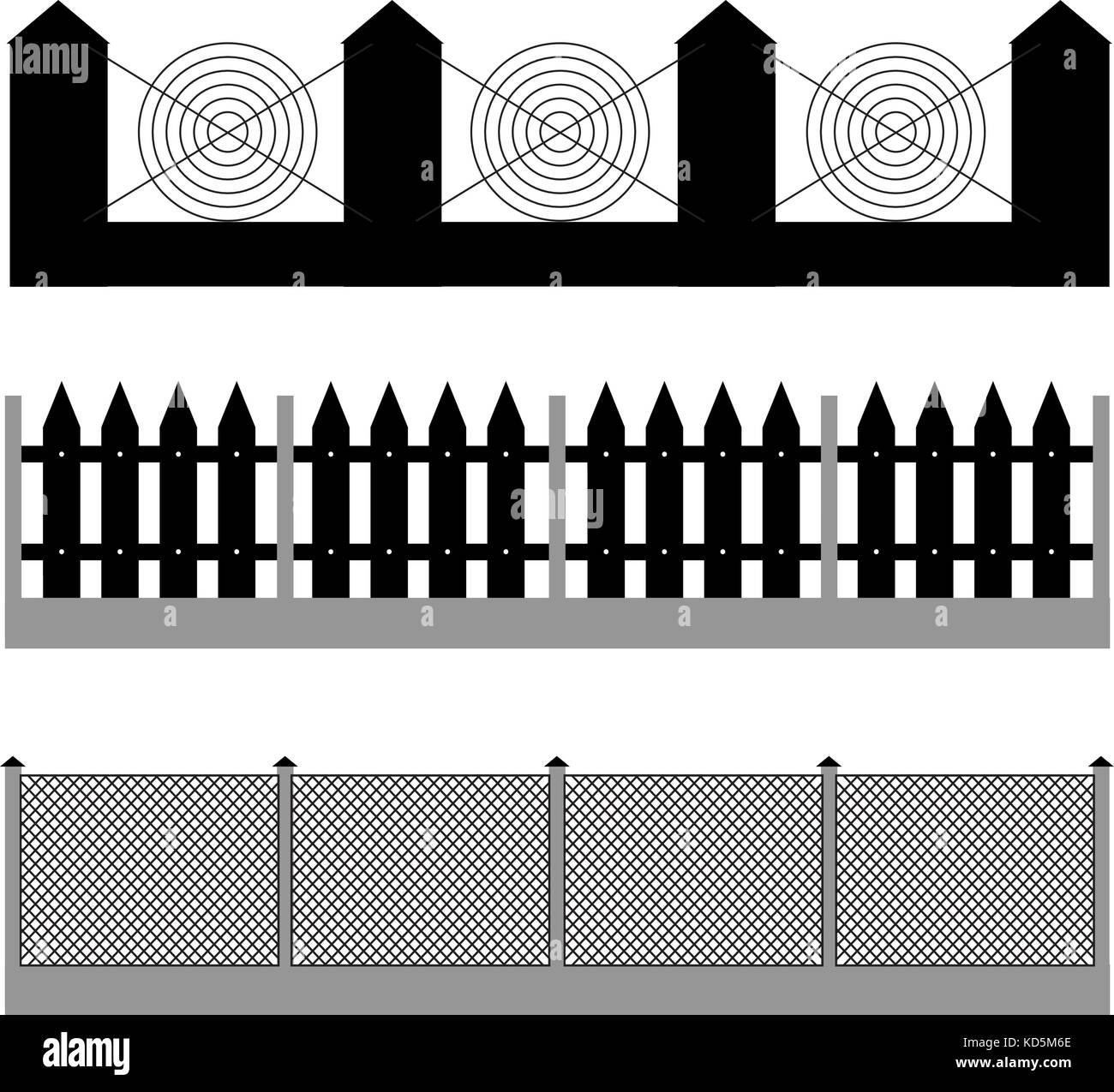 fence silhouette vector Stock Vector Image & Art - Alamy
