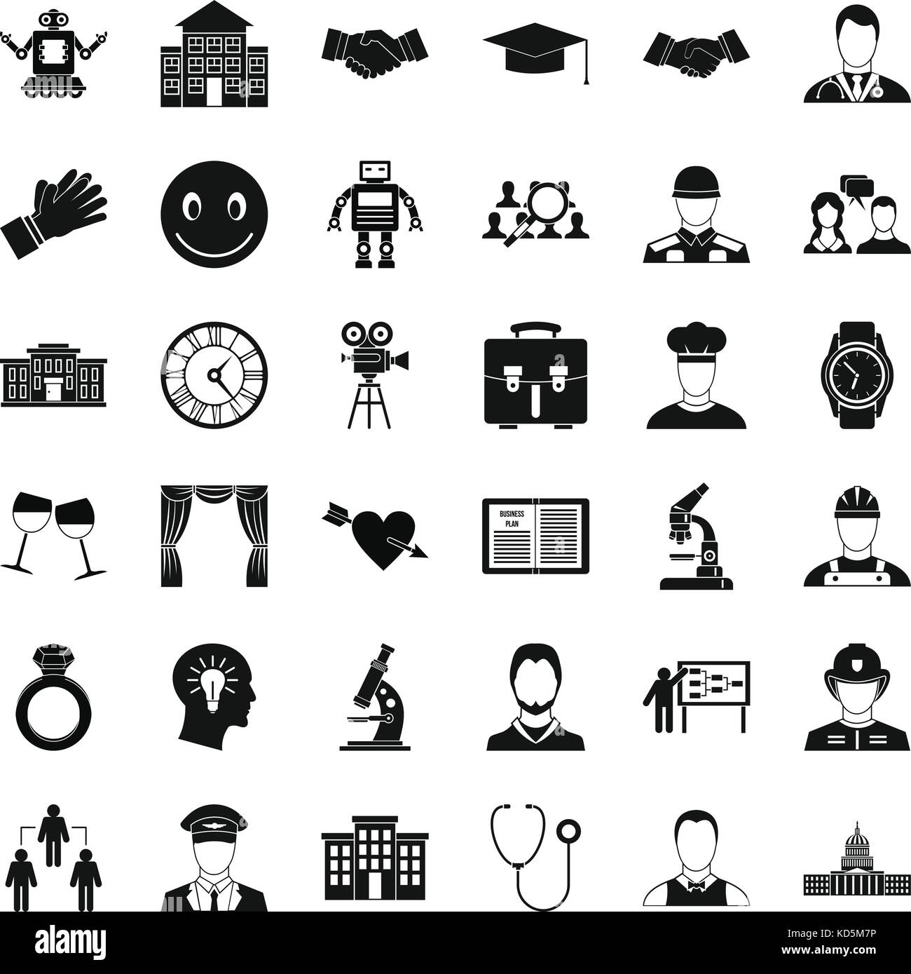 Handshake icons set, simple style Stock Vector Image & Art - Alamy