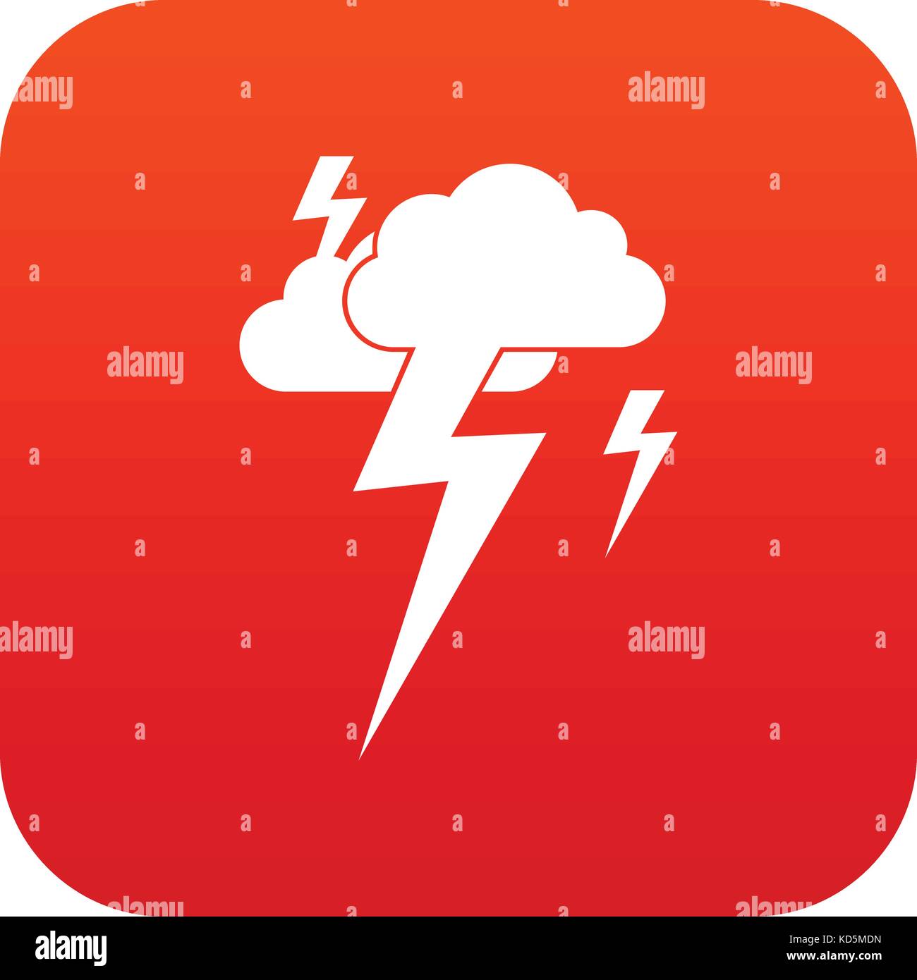 Cloud and lightning icon digital red Stock Vector Image & Art - Alamy