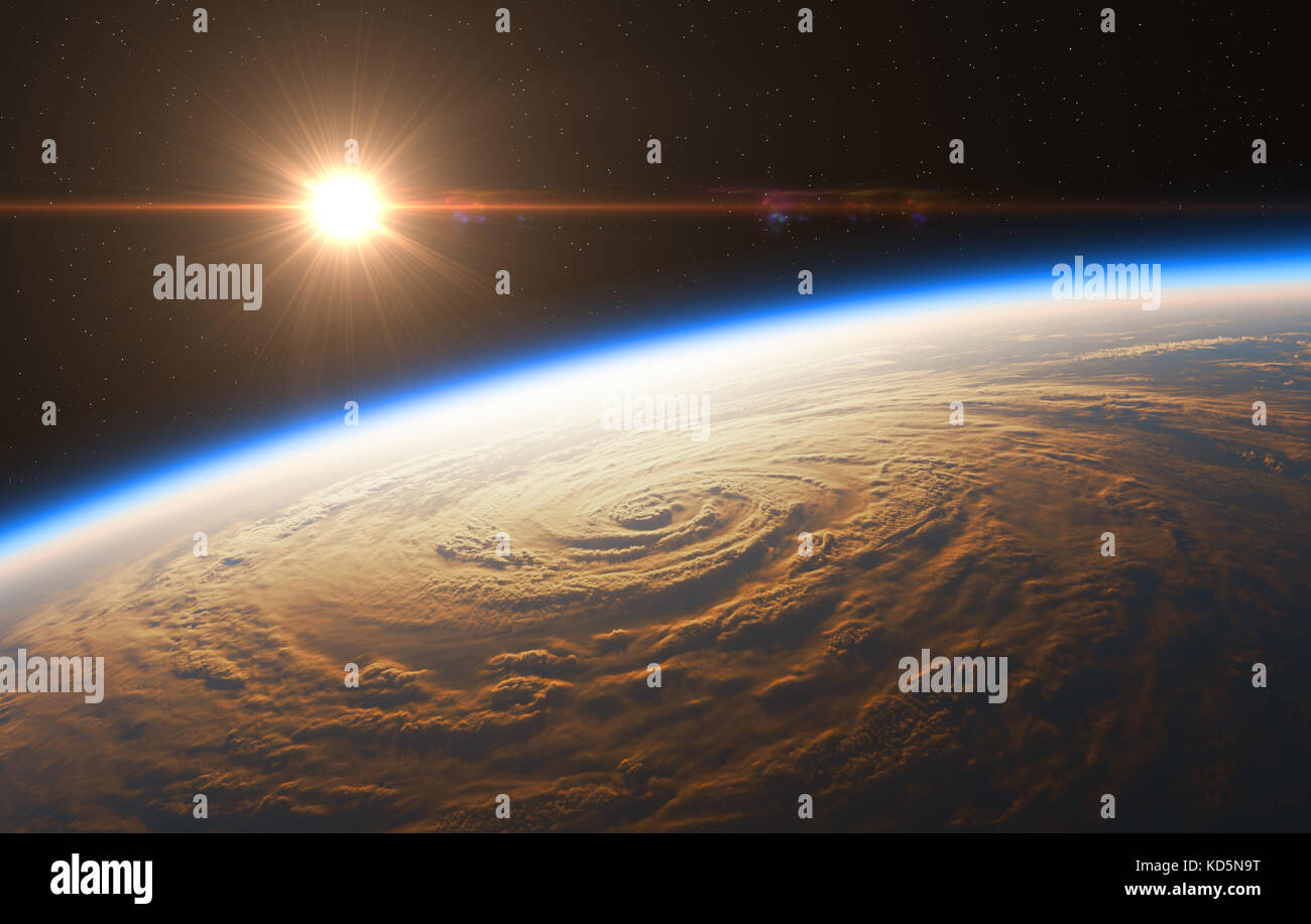 Beautiful Sunrise On The Background Of Hurricane Stock Photo - Alamy