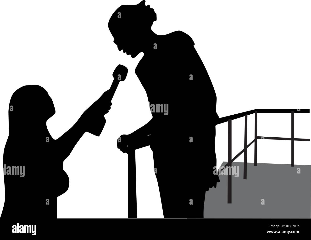 Television reporter interview on Stock Vector Images - Alamy