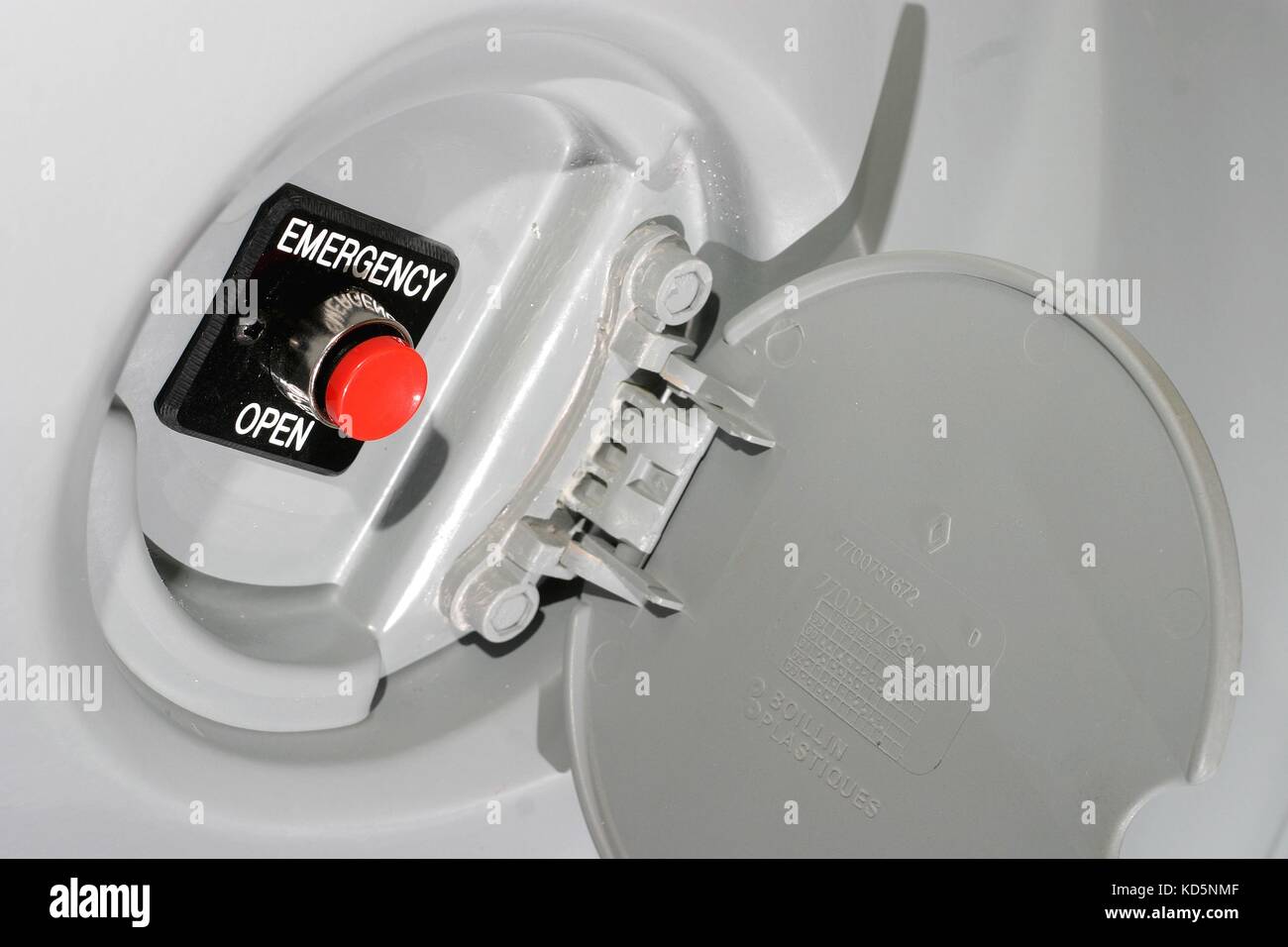 Emergency controls for door opening of a bus Stock Photo - Alamy