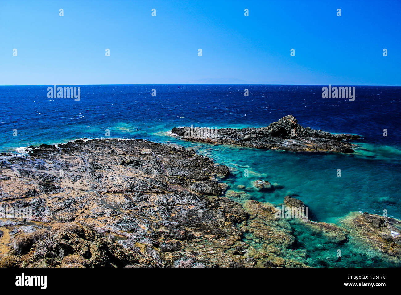 TTitle: Deep blue - The beautiful sea of Vatera in Lesbos (Greece Stock ...