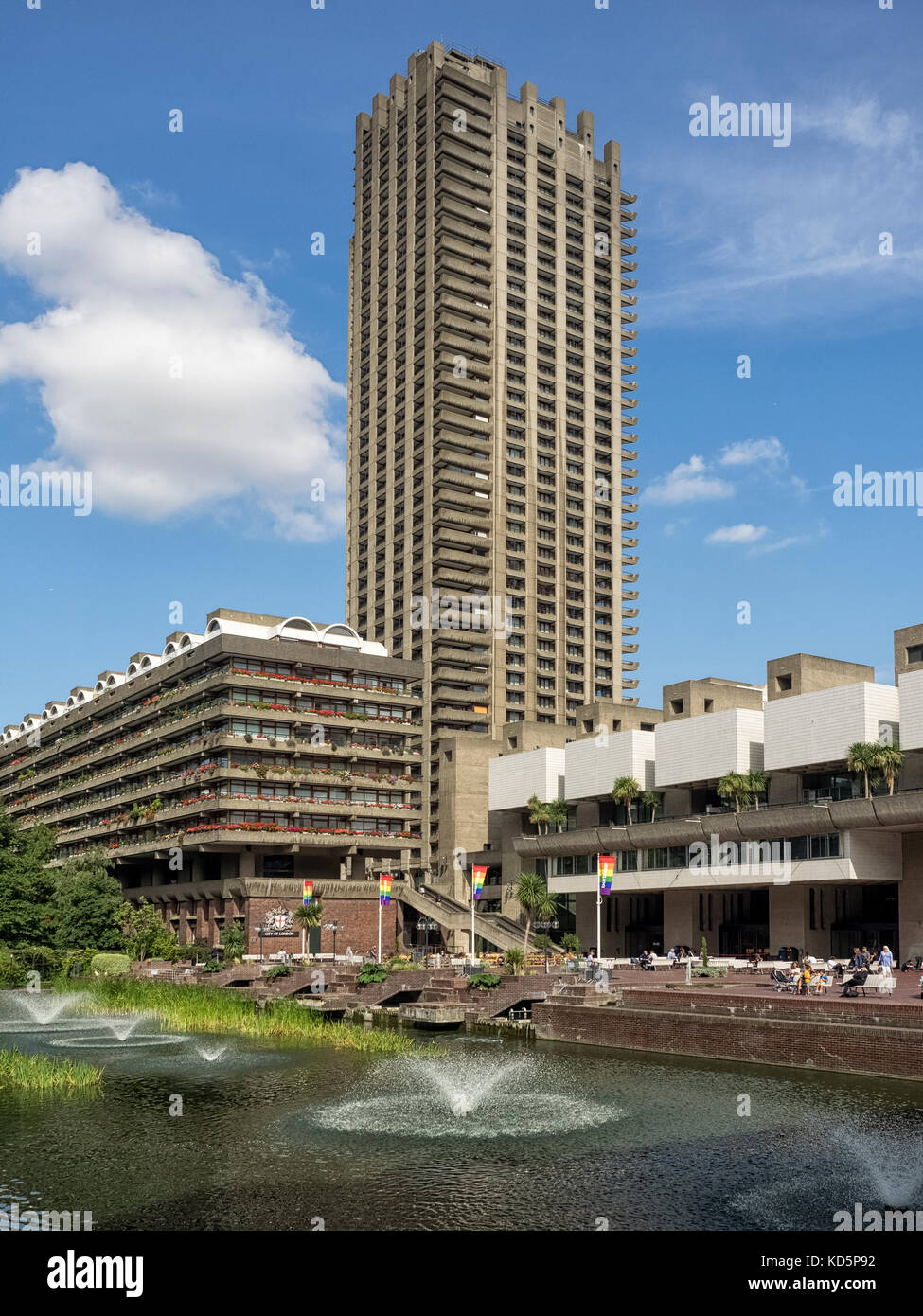 LONDON, UK - AUGUST 25, 2017: View of the Barbican Centre with one of ...