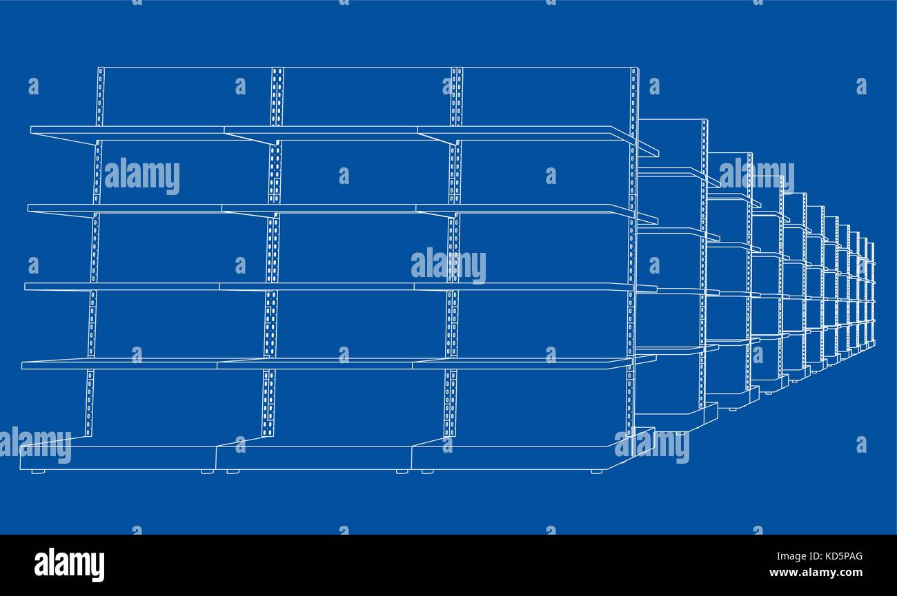 Racks with shelves sketch. Vector Stock Vector Image & Art - Alamy