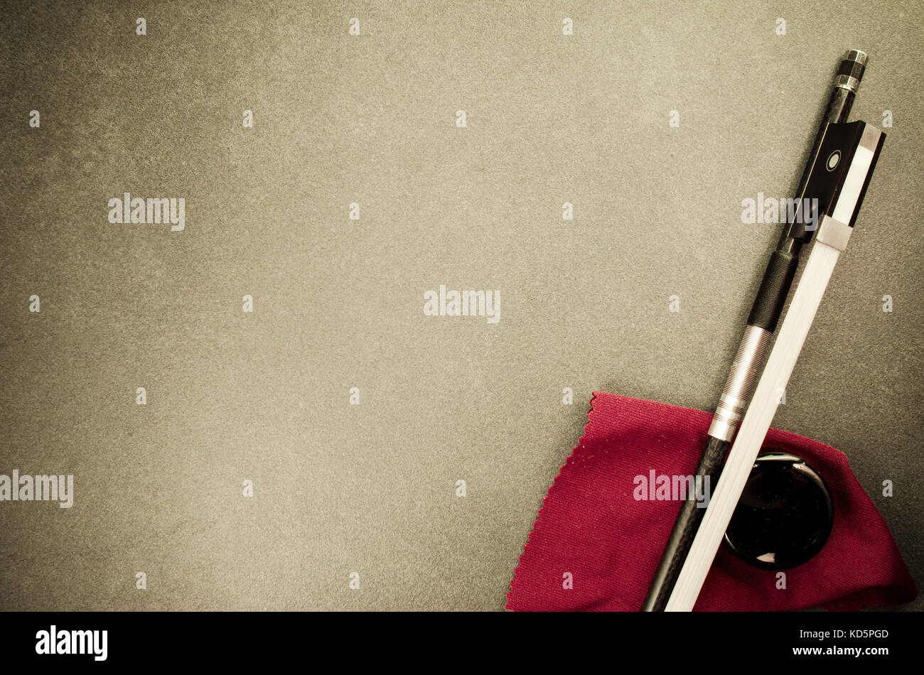 carbon violin bow frog side and rosin - directly above view Stock Photo ...