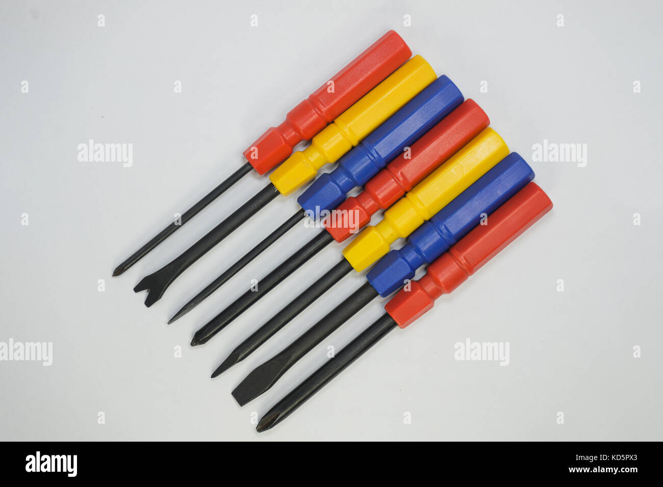 Colorful screwdriver head set isolated in white Stock Photo - Alamy