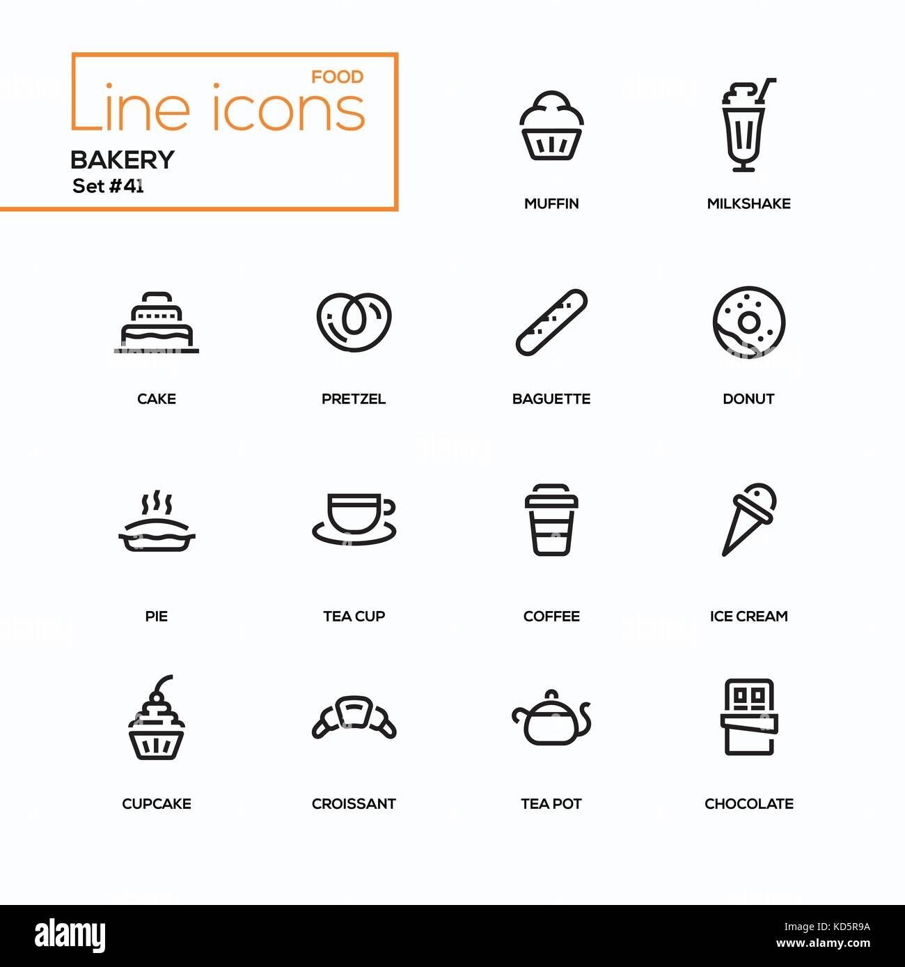 Pretzel bakery food line Stock Vector Images - Alamy