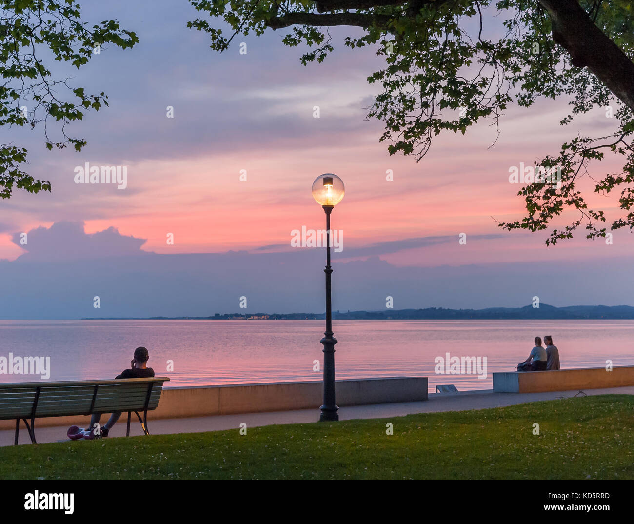Sunset at lake Bodensee Stock Photo - Alamy