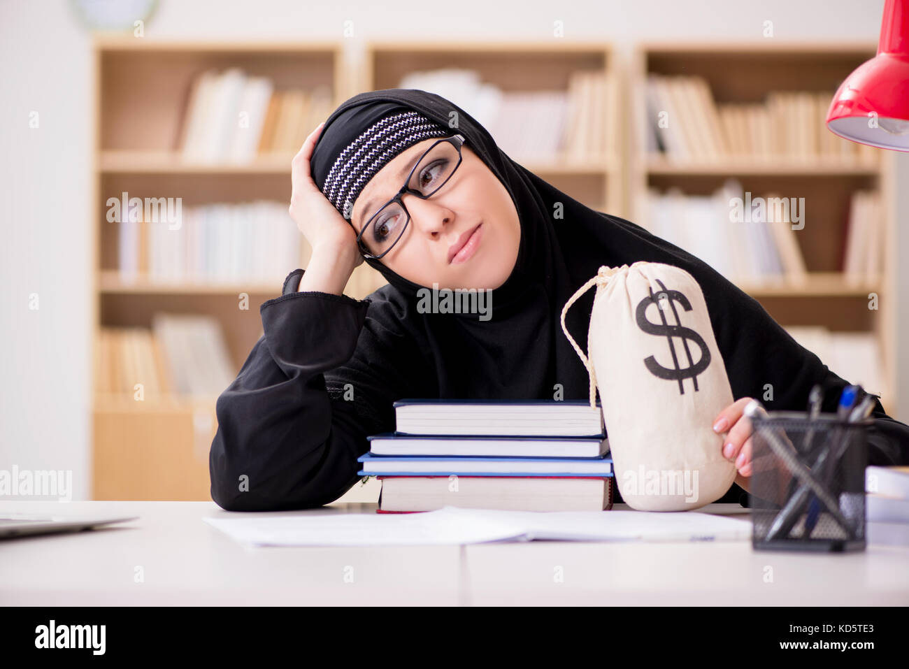 Muslim girl in hijab studying preparing for exams Stock Photo - Alamy