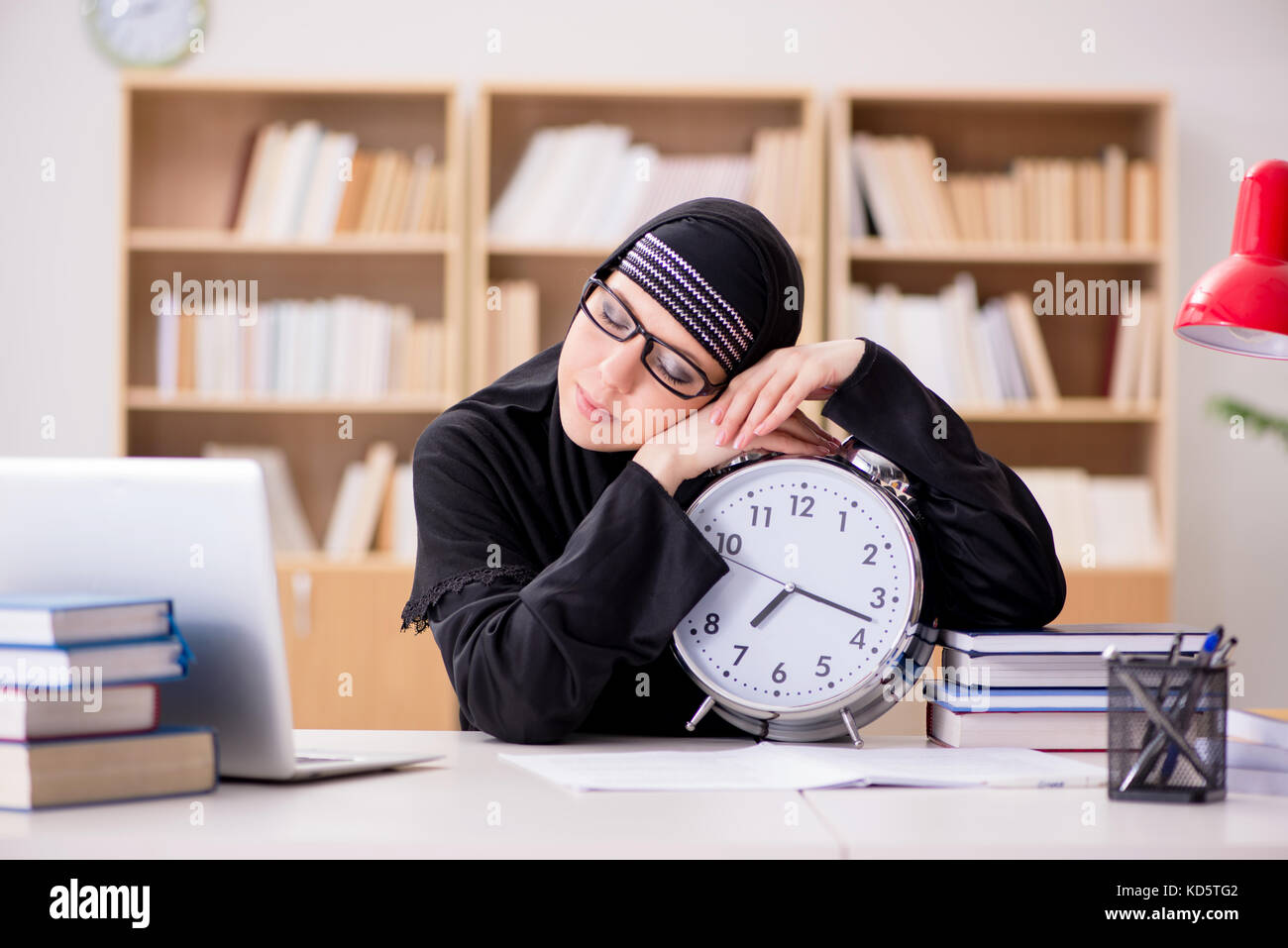 Muslim girl in hijab studying preparing for exams Stock Photo - Alamy