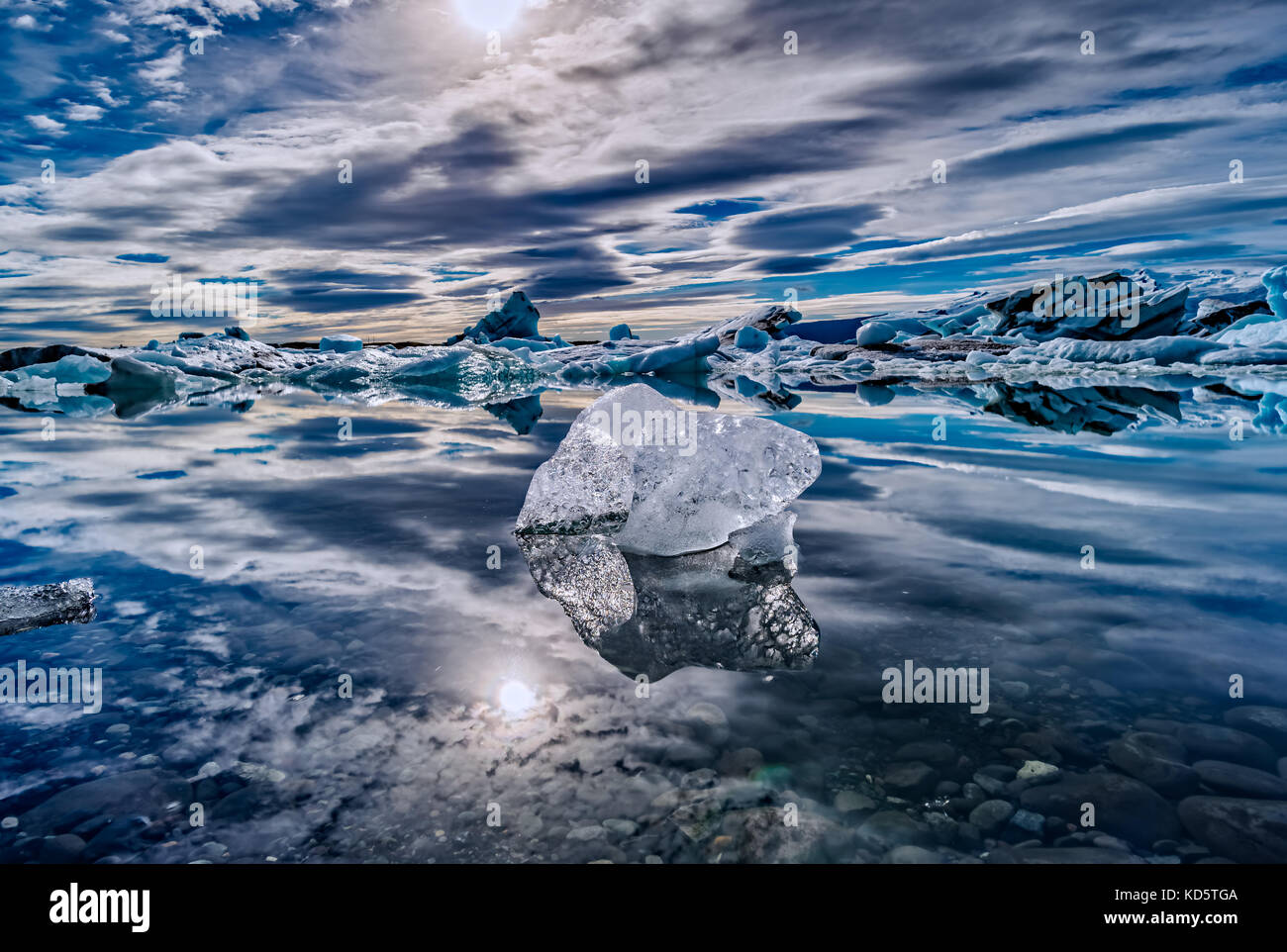 Natural ice sculpture that resembles an ape wading through the water in ...