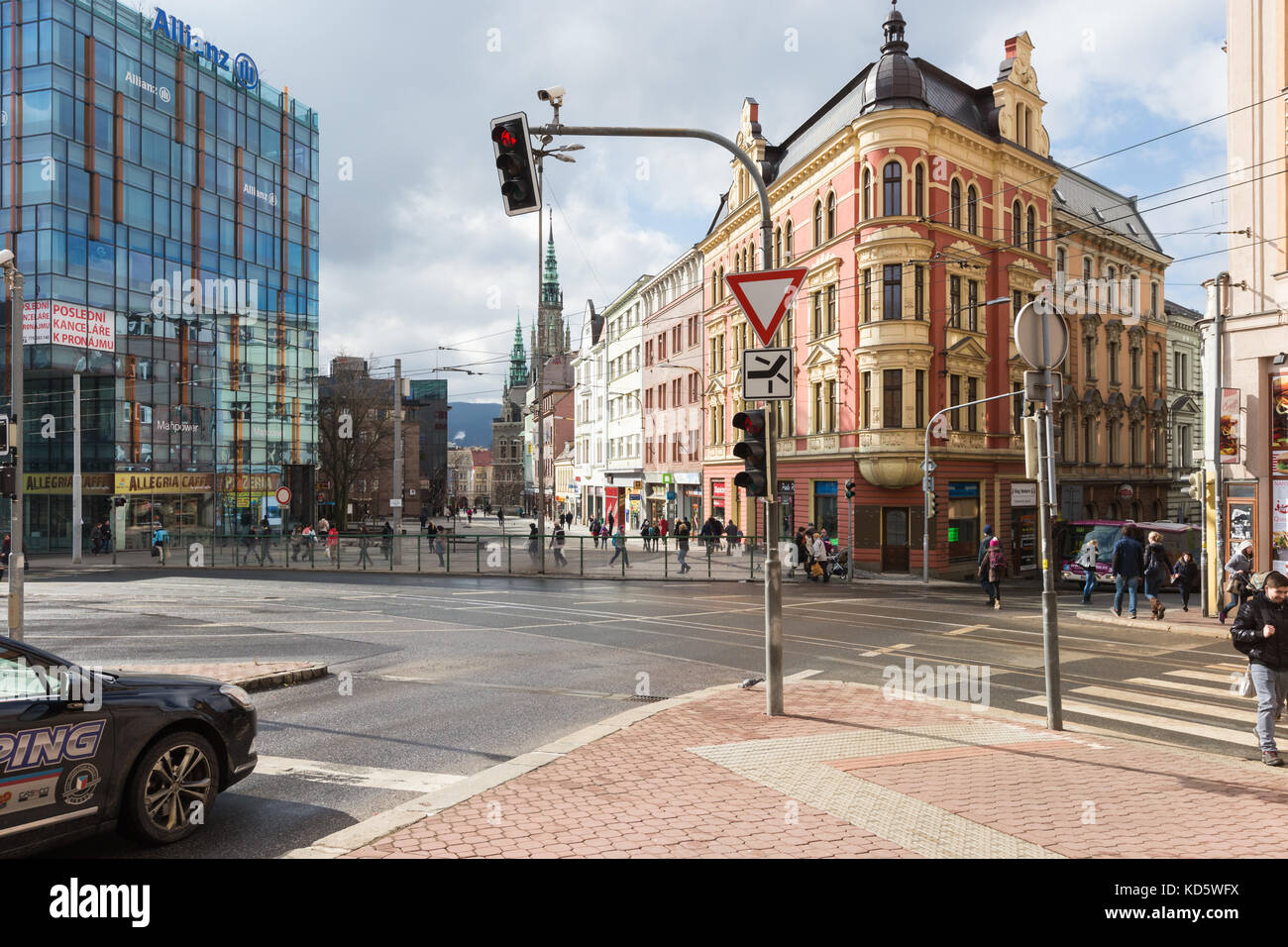European streets of Liberec, Czech Republic Stock Photo - Alamy