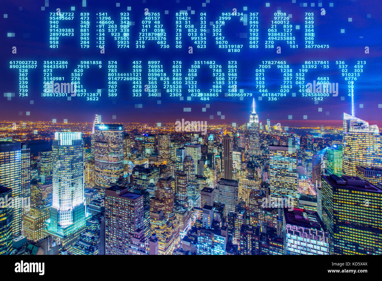 Smart city concept with fintech financial technology concept Stock ...