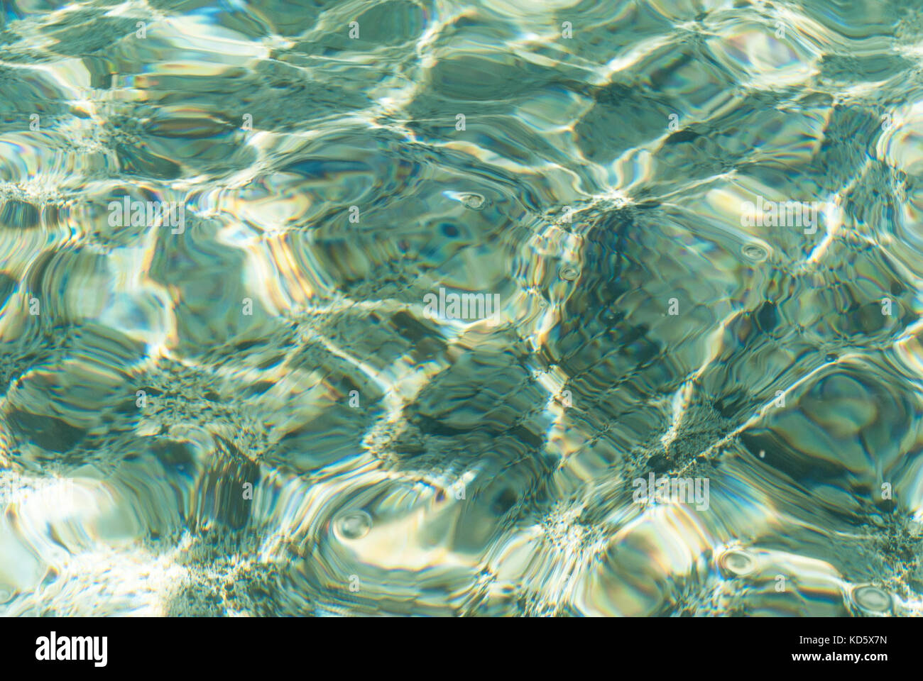 Refraction of light in clear water with small waves Stock Photo - Alamy