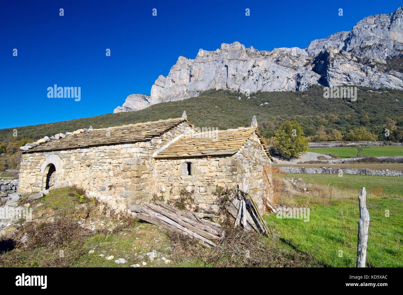 View of a stone rural house in Pyrenees Stock Photo - Alamy