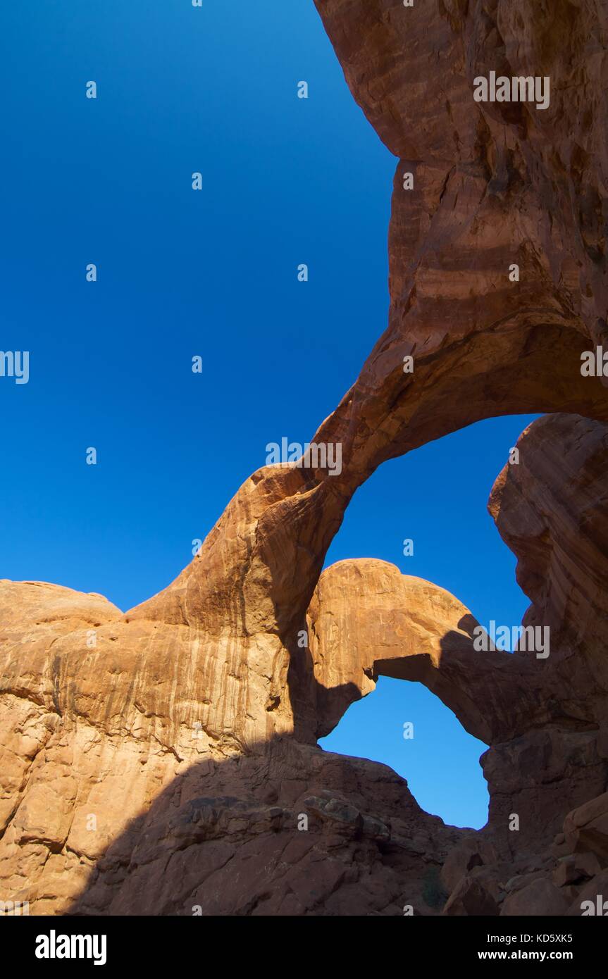 Triple Arches in Arches National Park, Utah, United States Stock Photo ...