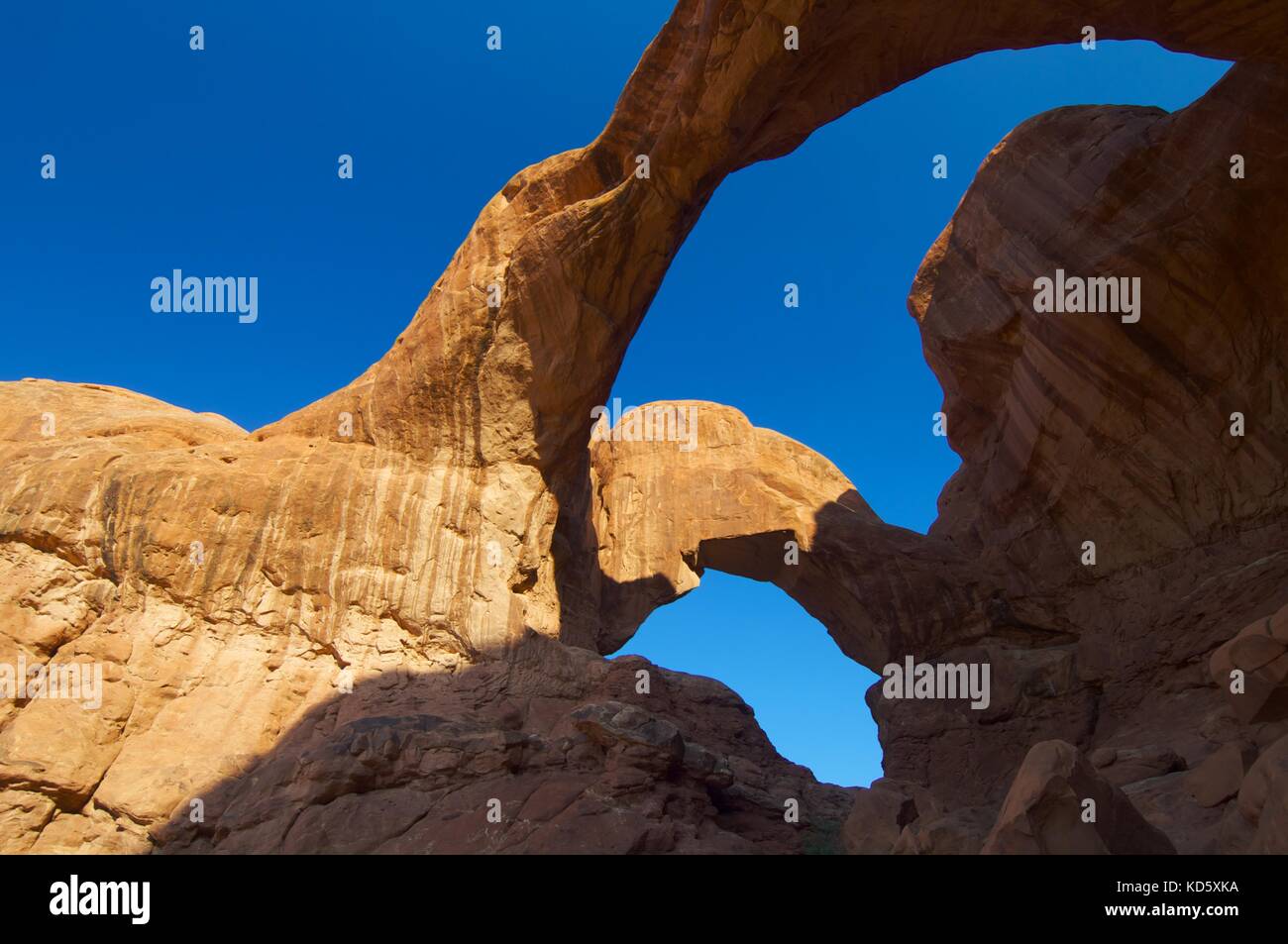 Triple Arches in Arches National Park, Utah, United States Stock Photo ...