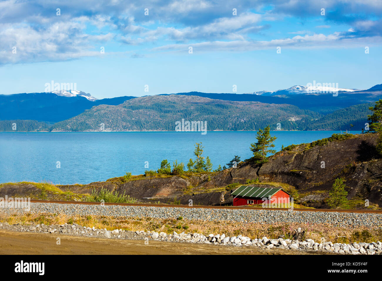 View at fjord with the beautiful mountain. The beautiful nature of ...