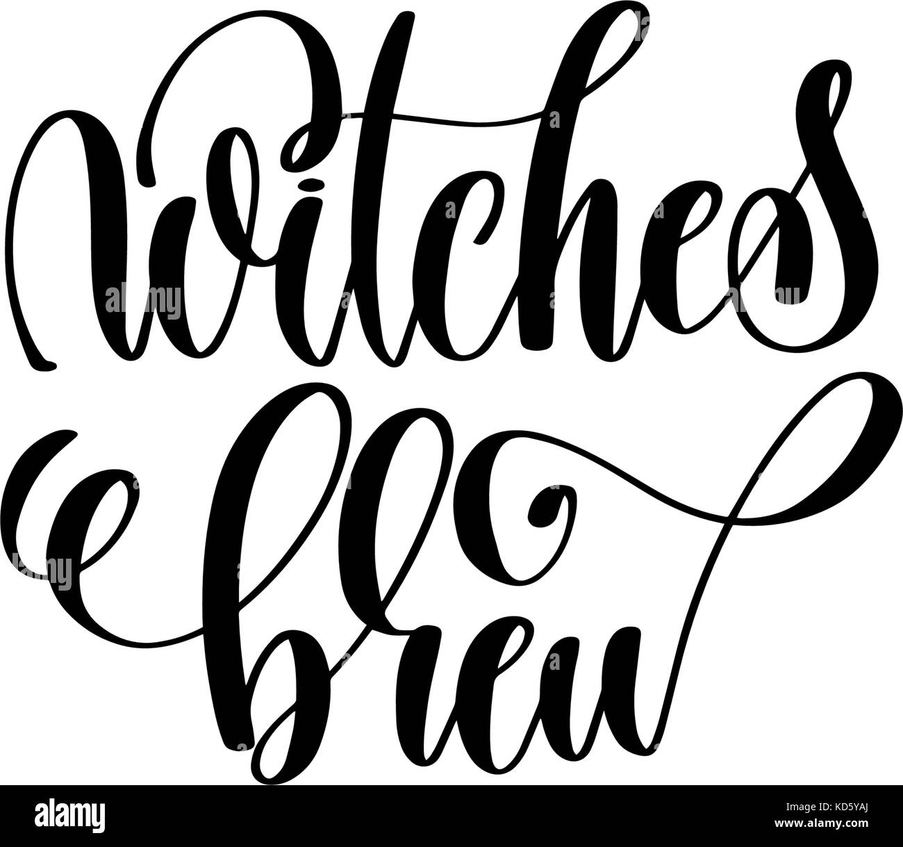 witches brew hand lettering inscription quote to witch party on Stock ...
