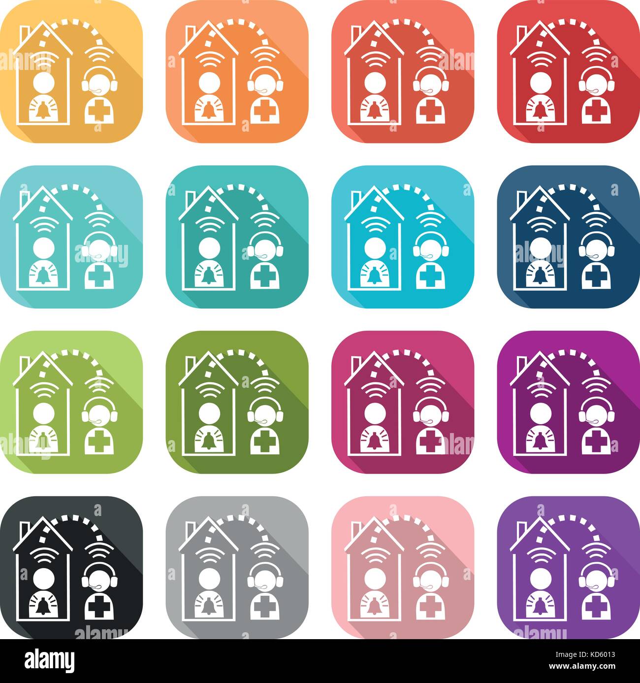 Colorful phone monitoring icon between two people Stock Vector Image ...