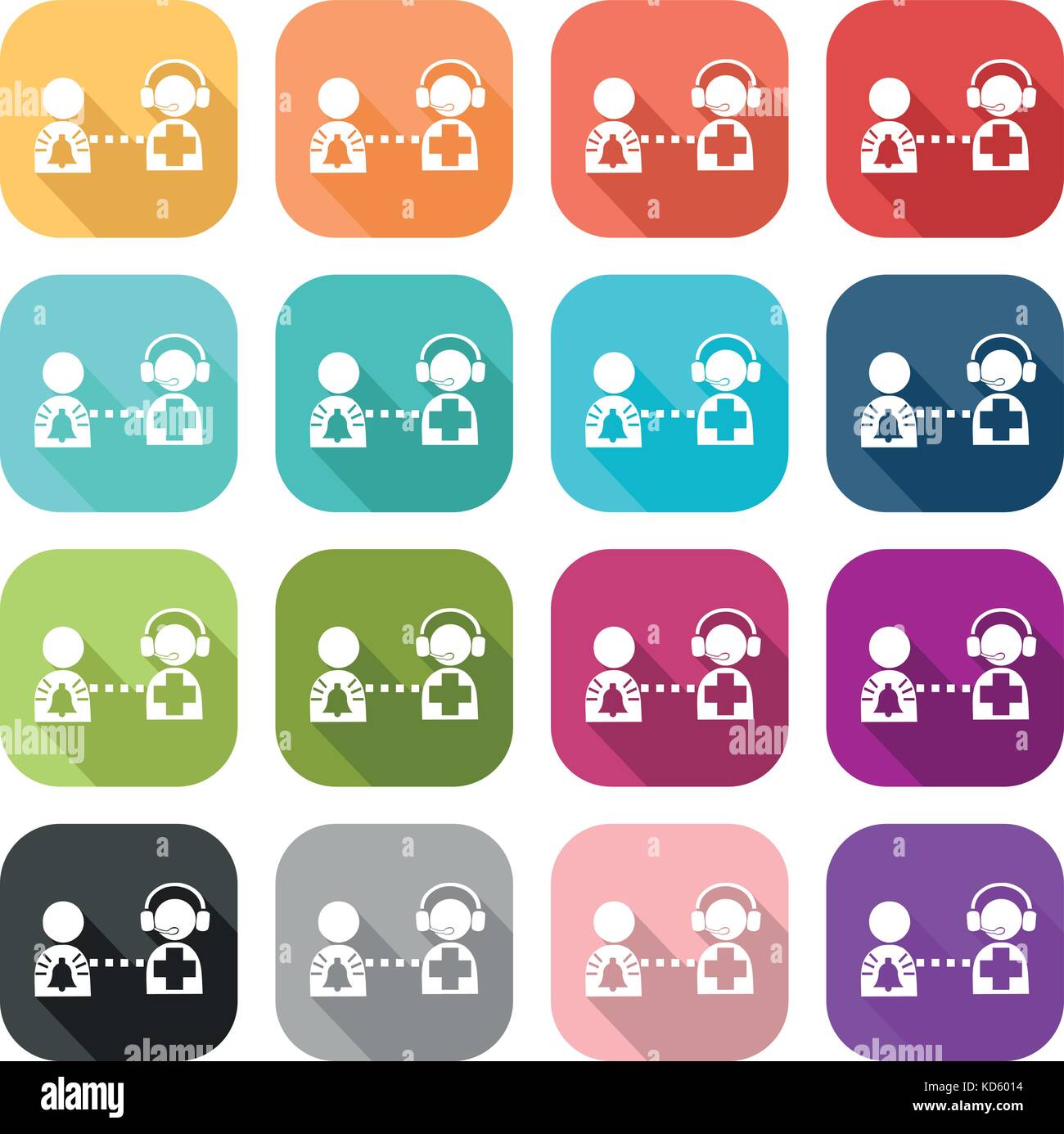 Colorful phone monitoring icon between two people Stock Vector Image ...