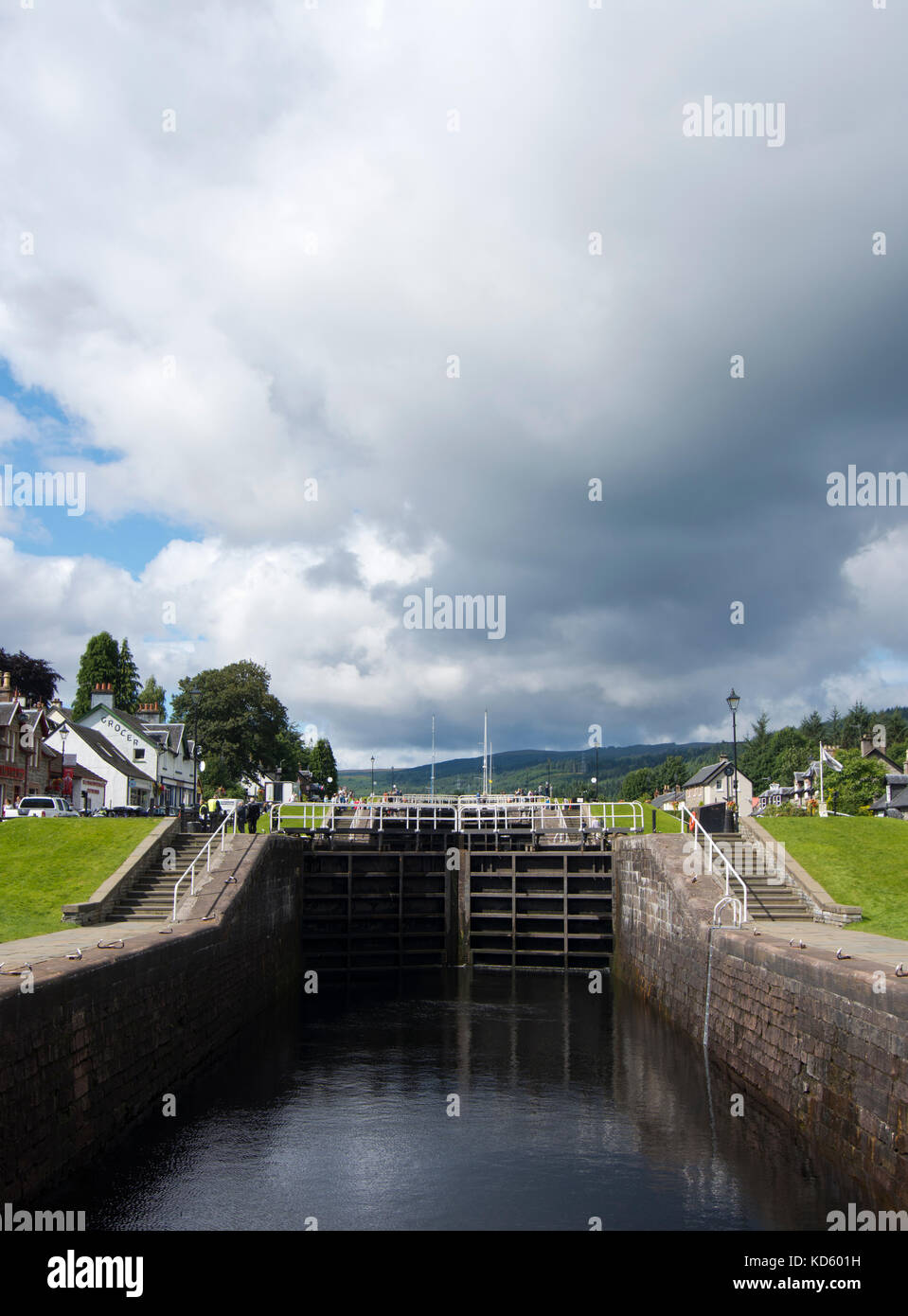 Locks on the Caledonian Canal, Fort Augustus Stock Photo - Alamy