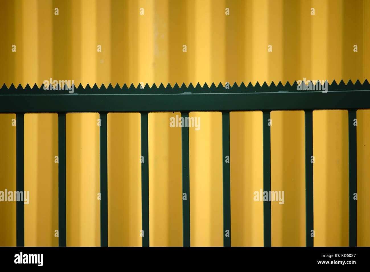 The side view yellow Cargo Containers in front of which is a striking ...