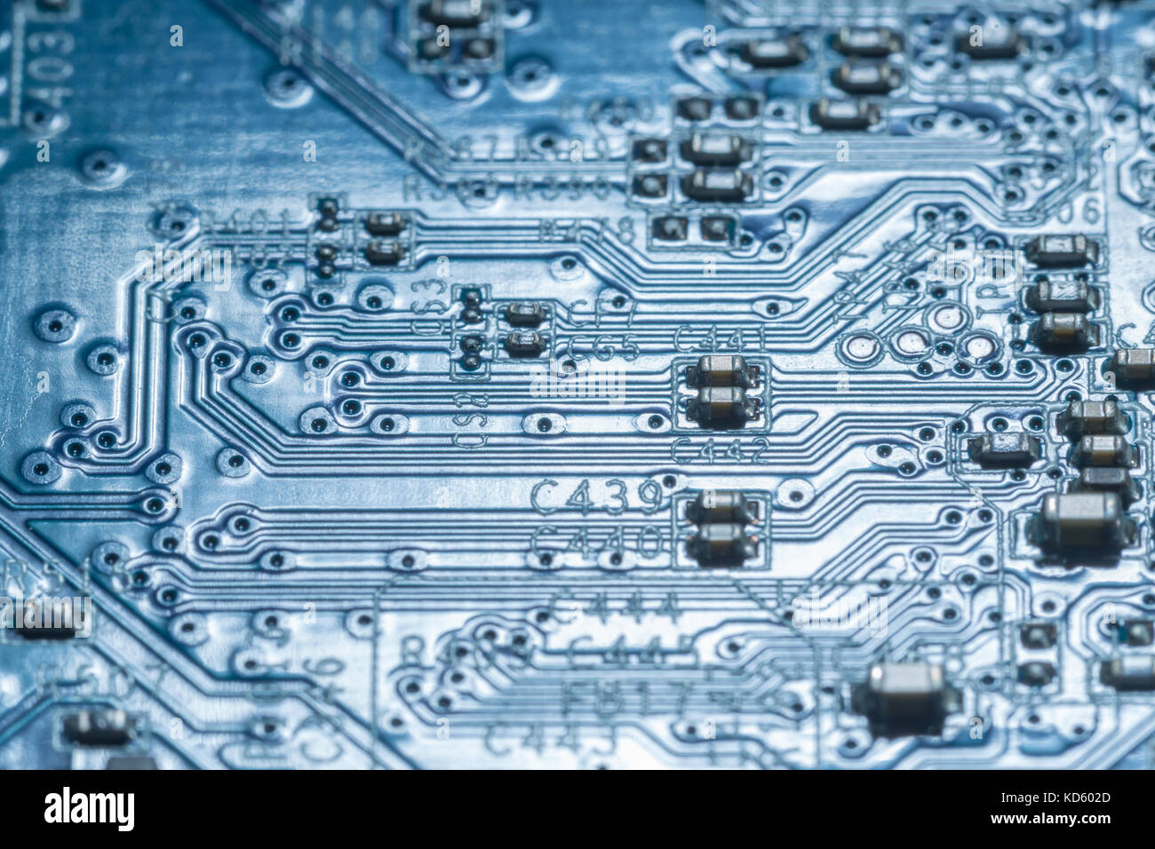 PCB Printed circuit board blue electronics Stock Photo - Alamy