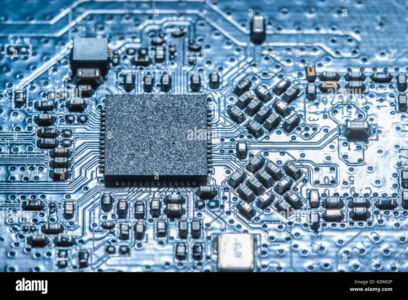 PCB Printed circuit board blue electronics Stock Photo - Alamy