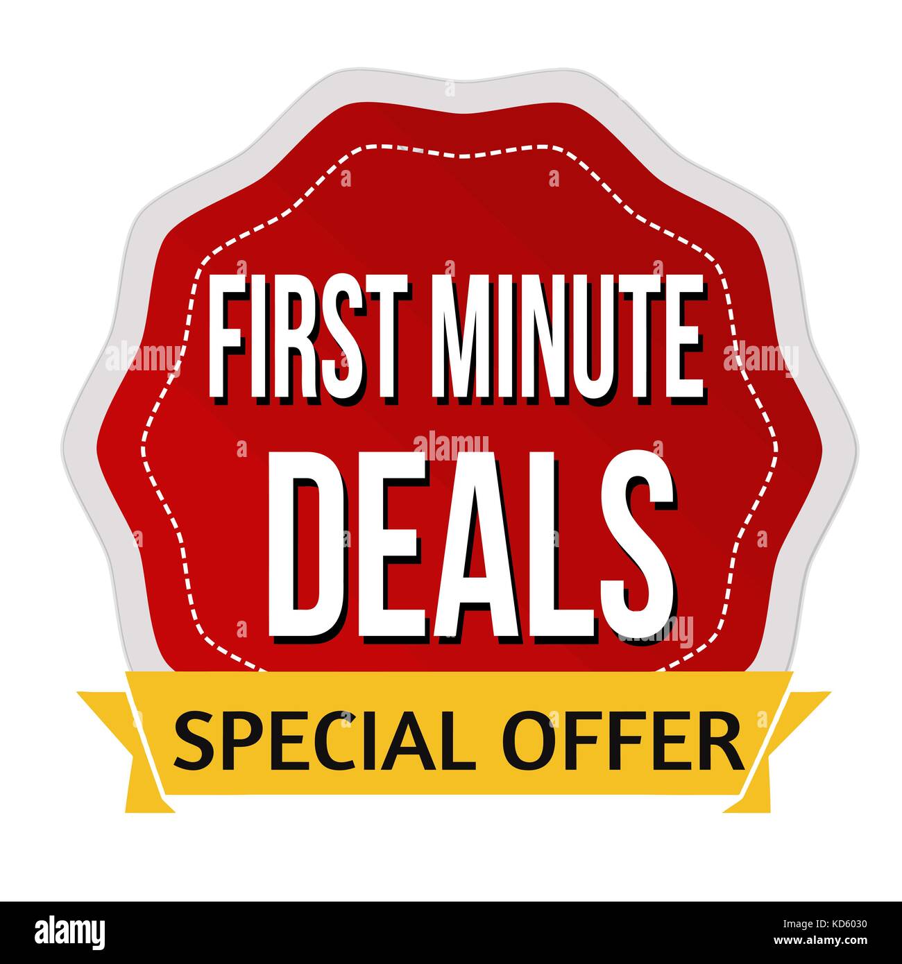 First minute deals sticker or label on white background, vector ...