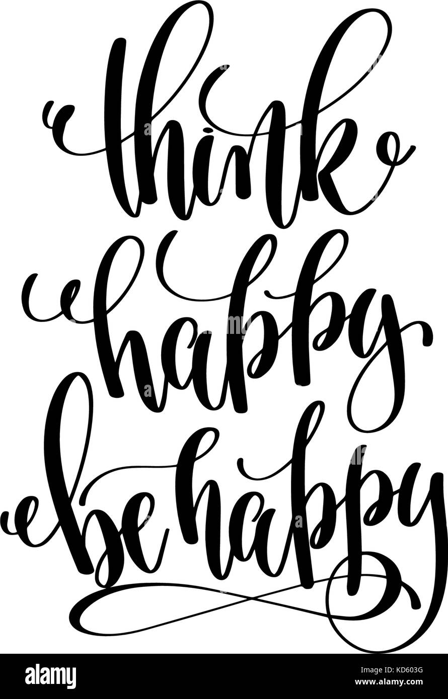 think happy be happy motivational and inspirational quote Stock Vector ...