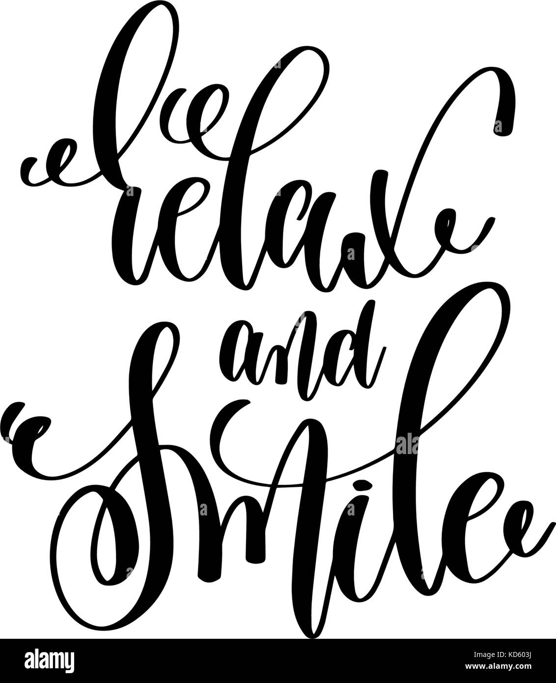 relax and smile motivational and inspirational quote Stock Vector Image ...