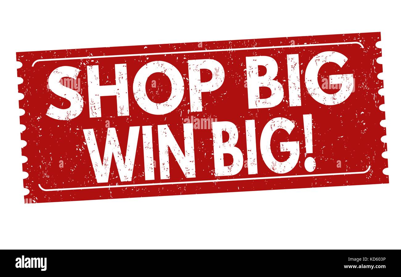 Shop big win big grunge rubber stamp on white background, vector ...