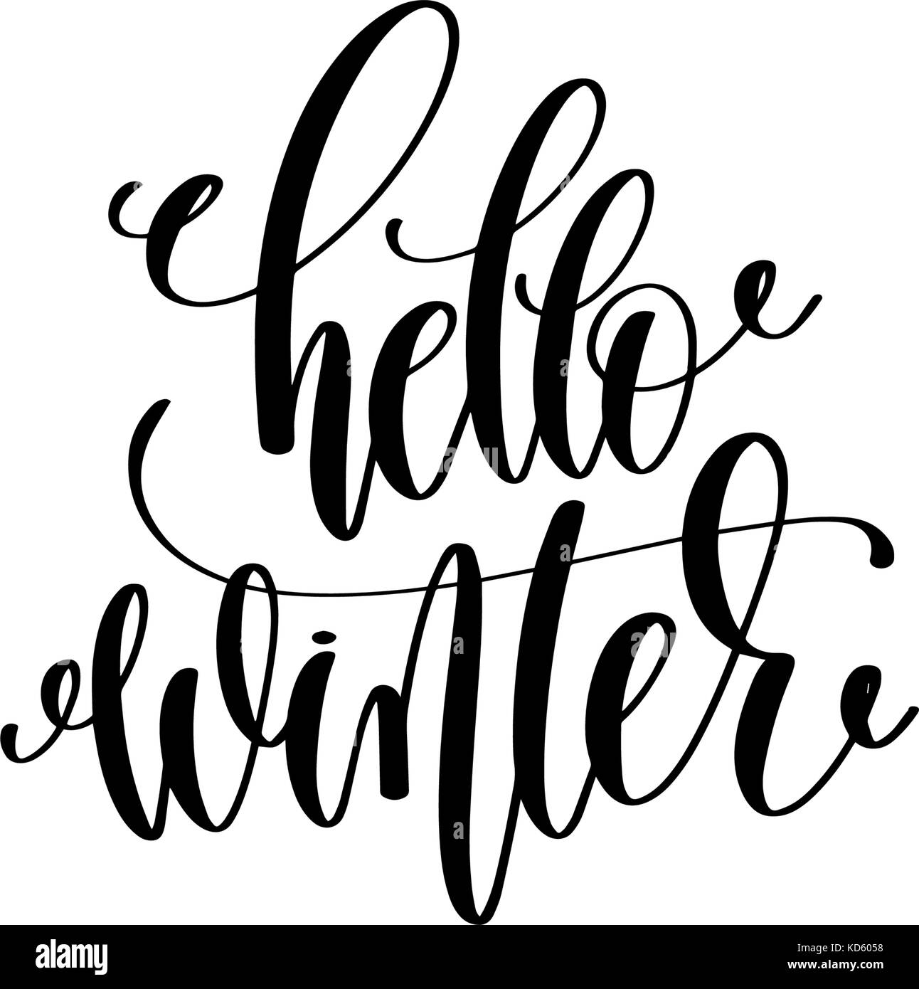 hello winter motivational and inspirational quote Stock Vector Image ...
