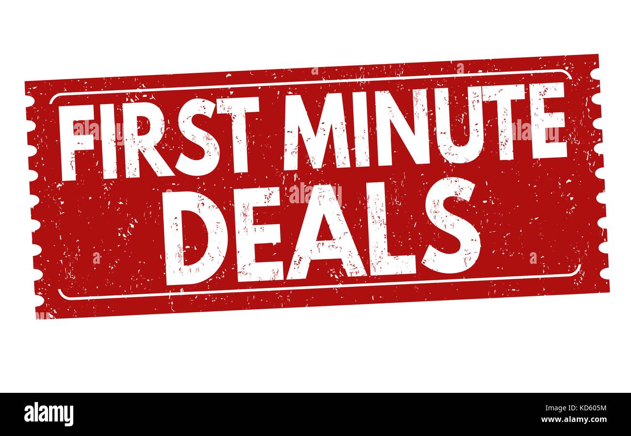 First minute deals grunge rubber stamp on white background, vector ...