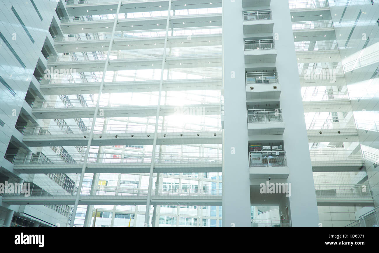 The atrium of the city hall of the dutch city The Hague, Netherlands ...
