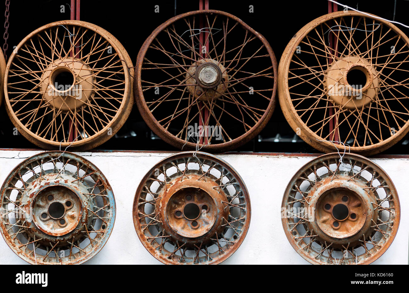 Old rusty car wheels Stock Photo - Alamy