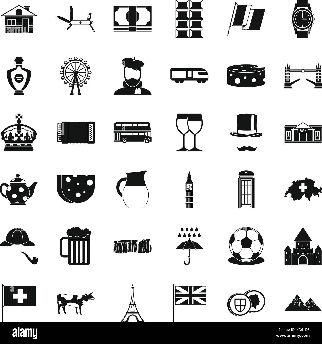 Swiss icons set, simple style Stock Vector Image & Art - Alamy