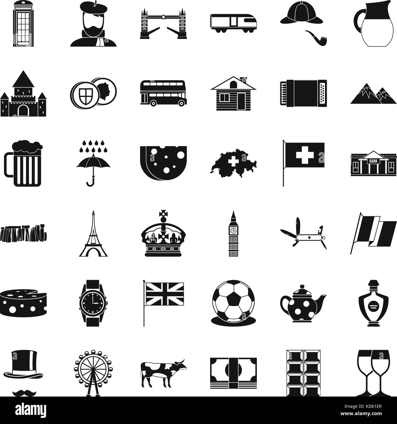 Paris icons set, simple style Stock Vector Image & Art - Alamy