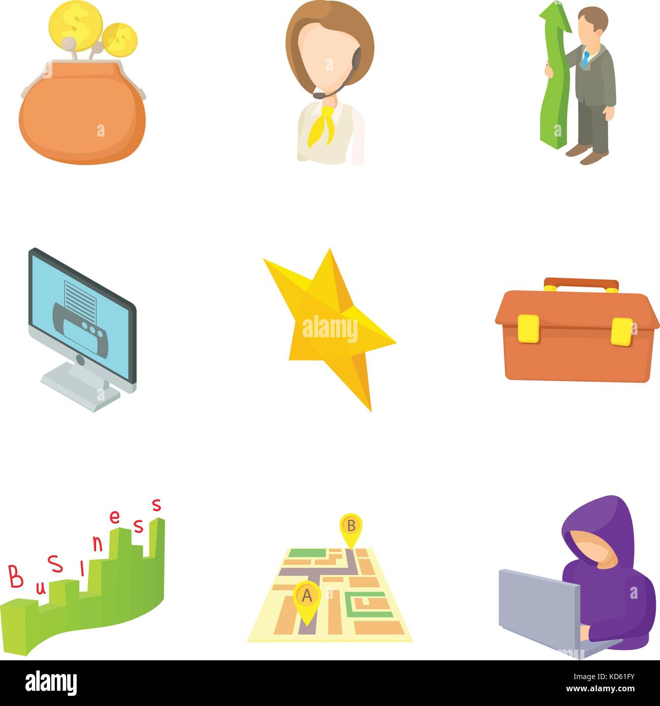 Promotion at work icons set, cartoon style Stock Vector Image & Art - Alamy