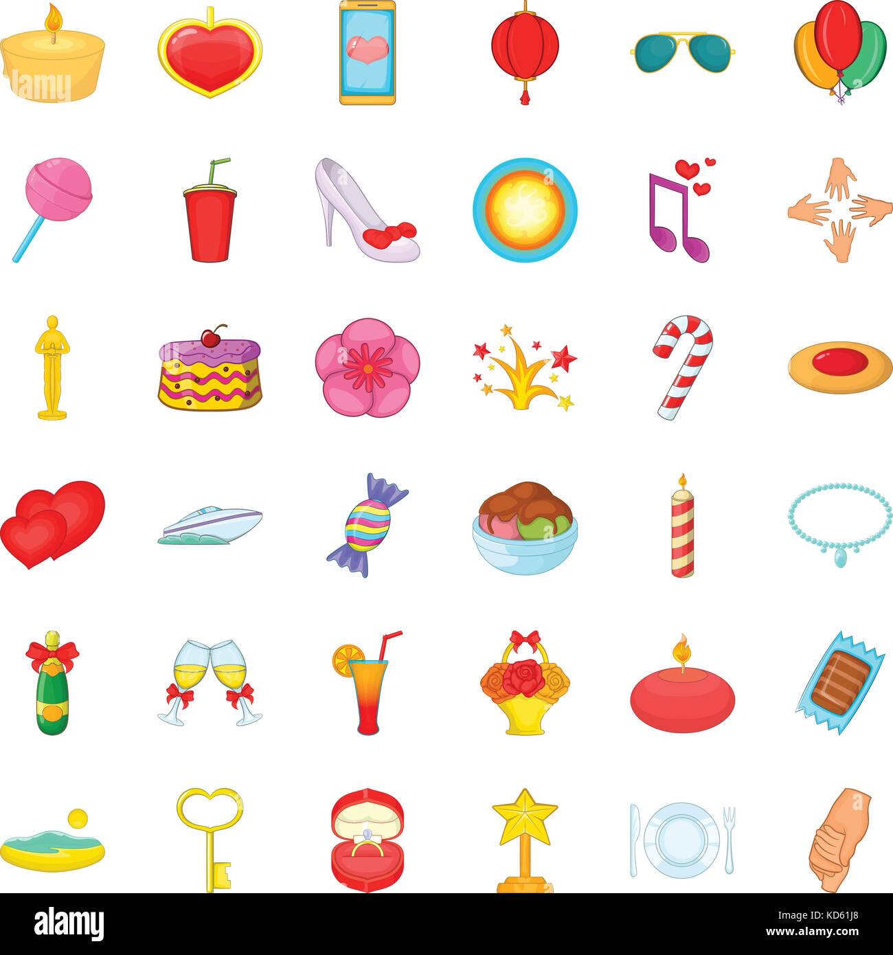 Happy icons set, cartoon style Stock Vector Image & Art - Alamy