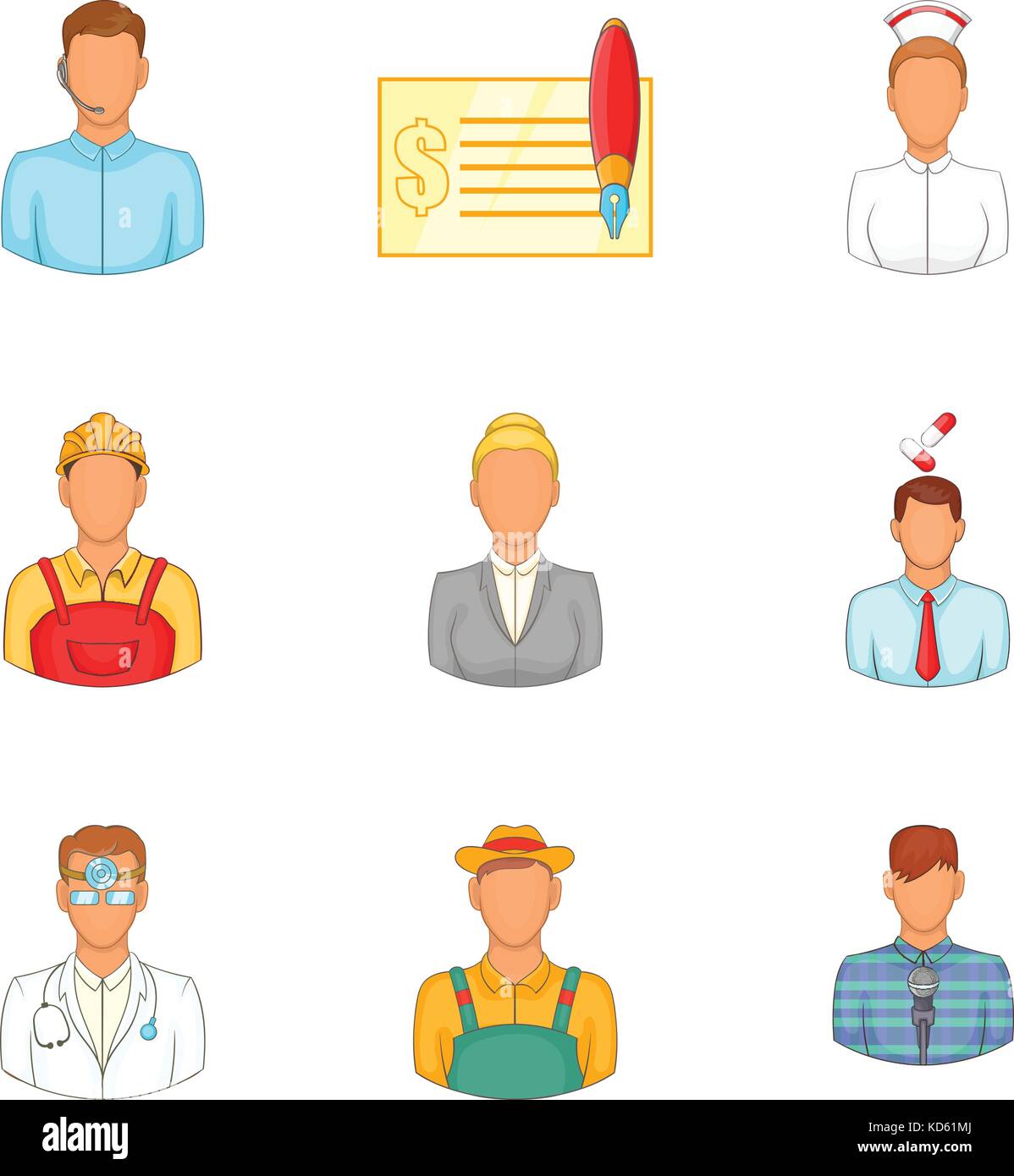 Principal staff icons set, cartoon style Stock Vector Image & Art - Alamy