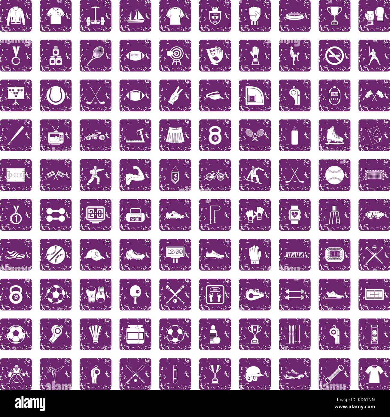 100 athlete icons set grunge purple Stock Vector Image & Art - Alamy