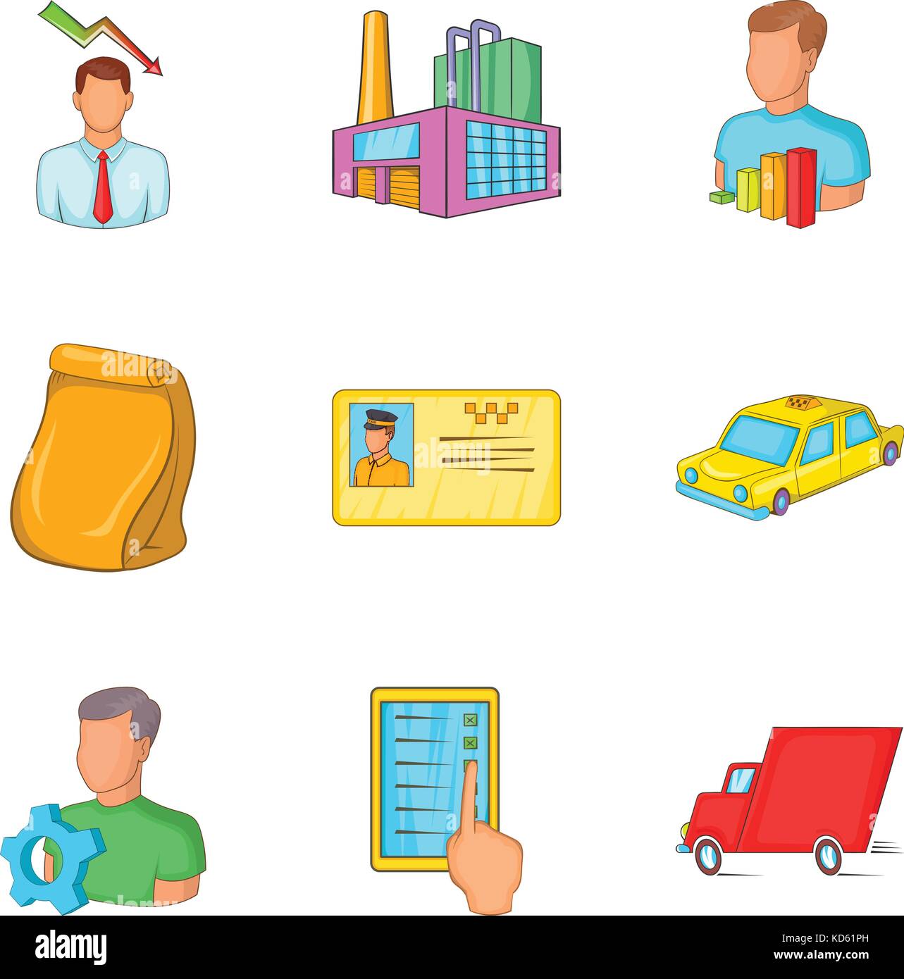 Lot of work icons set, cartoon style Stock Vector Image & Art - Alamy