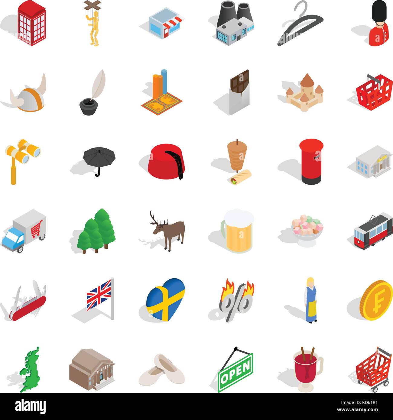 Europe food icons set, isometric style Stock Vector Image & Art - Alamy