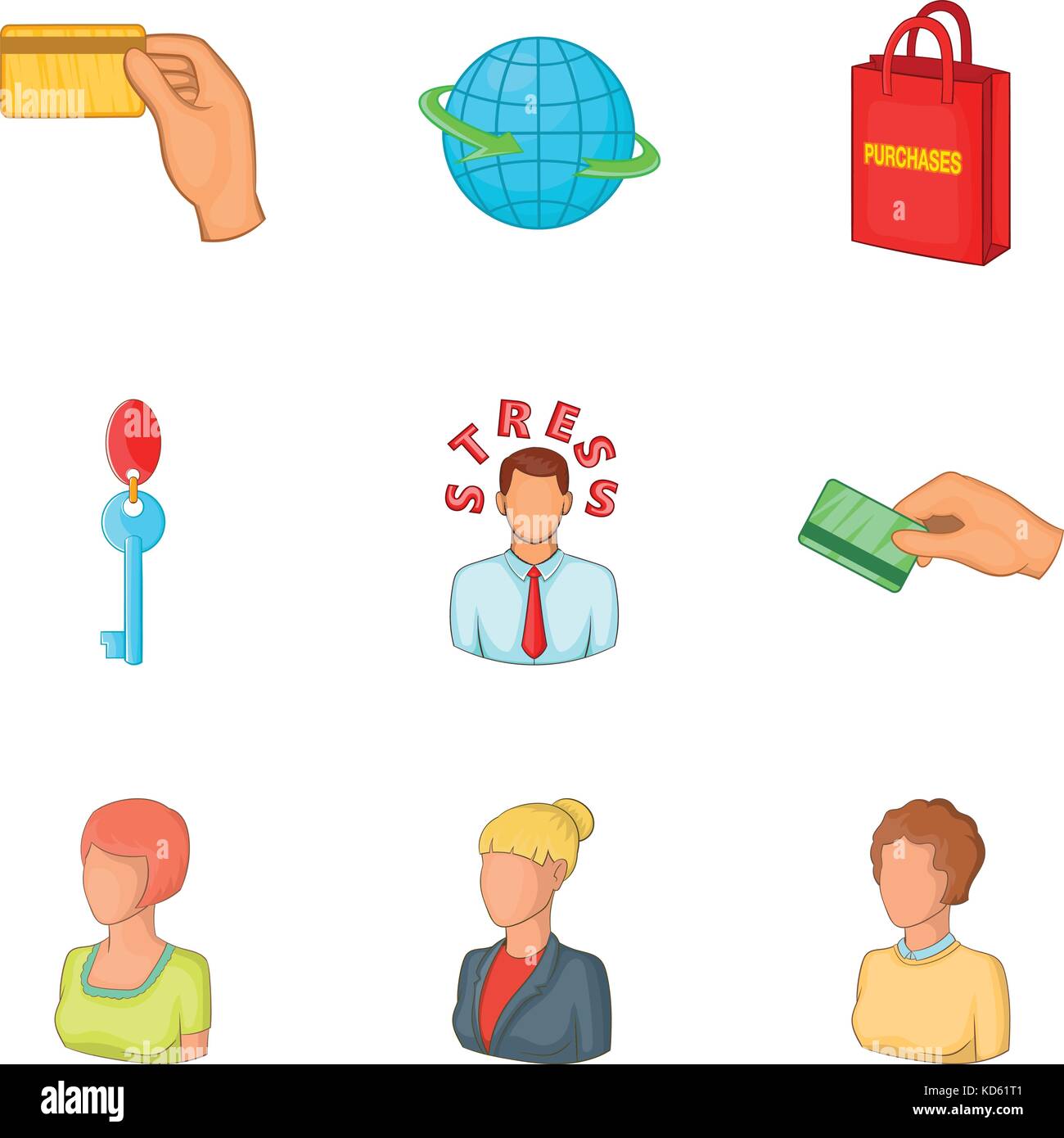Employee stress icons set, cartoon style Stock Vector Image & Art - Alamy