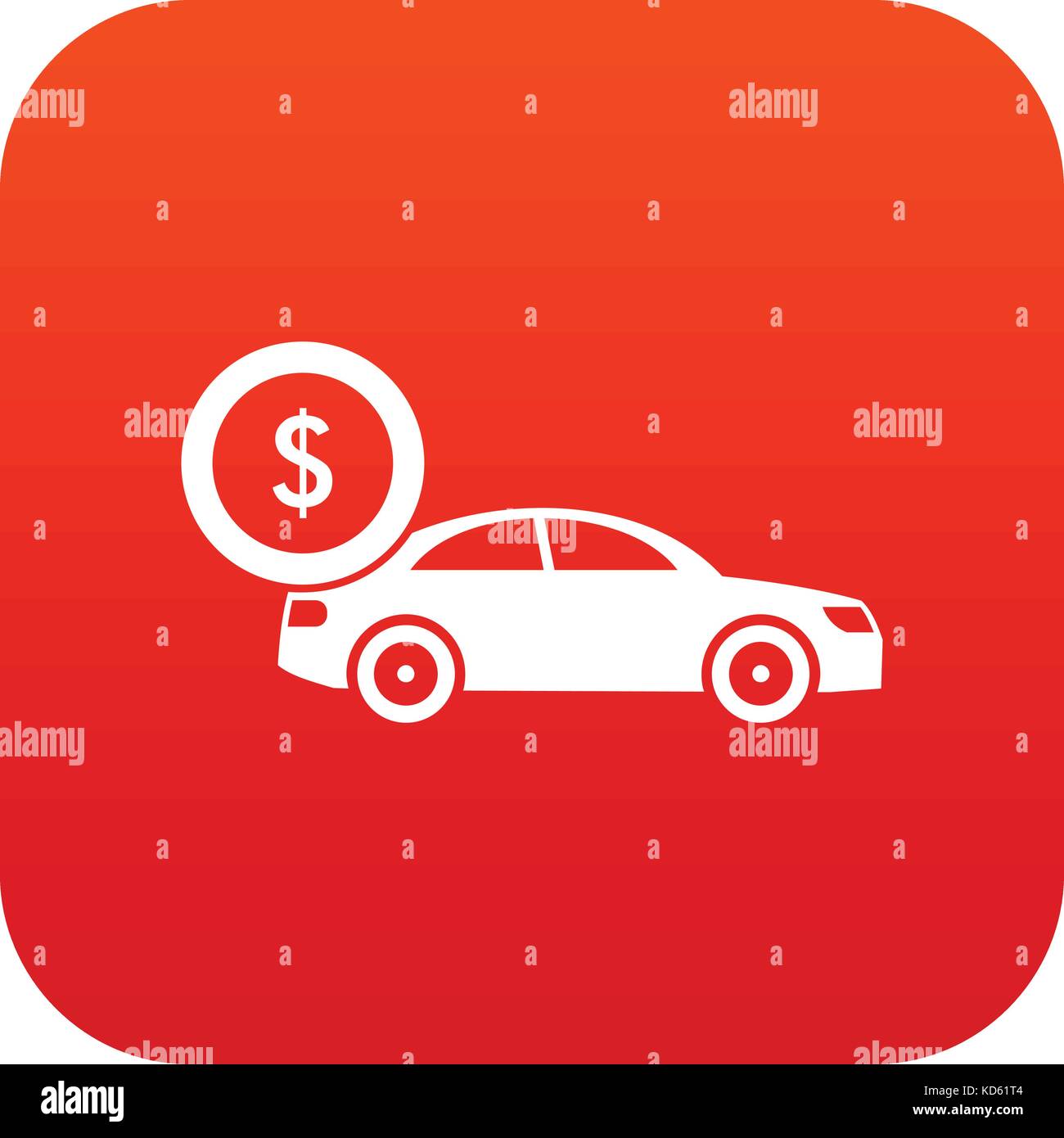 Car and dollar sign icon digital red Stock Vector Image & Art - Alamy