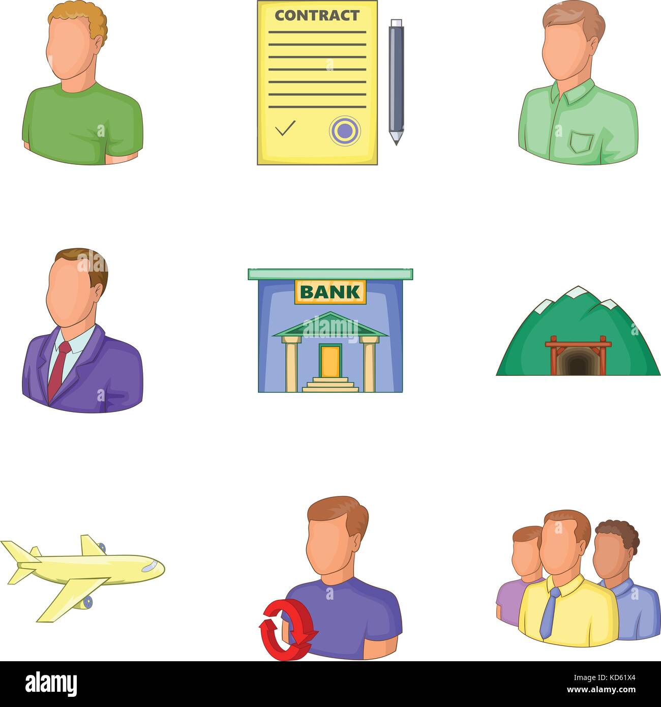 Bank clerk icons set, cartoon style Stock Vector Image & Art - Alamy