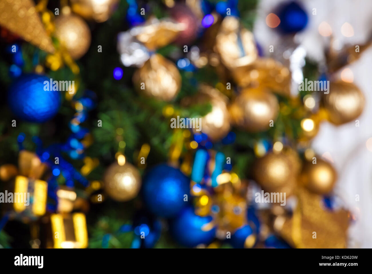 Green New Year tree decorated Stock Photo - Alamy